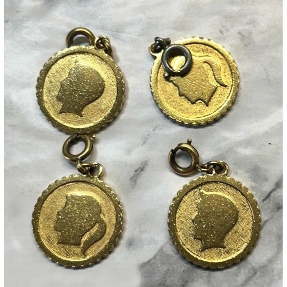 Monet | Jewelry | Vintage Monet Charms Lot Boy Girl Silhouette Gold ...